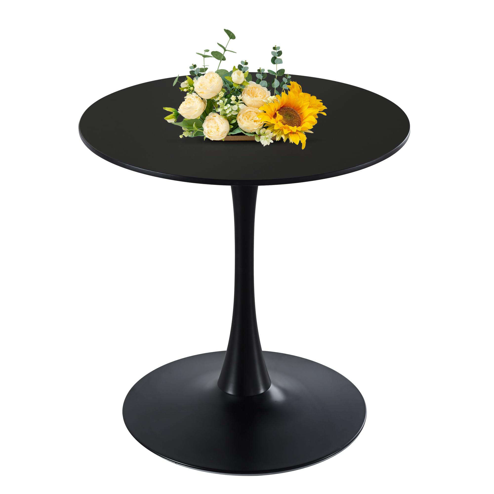 Amazon.com - Ufurpie 31.5" Black Round Table for 4 People,Mid-Century ...