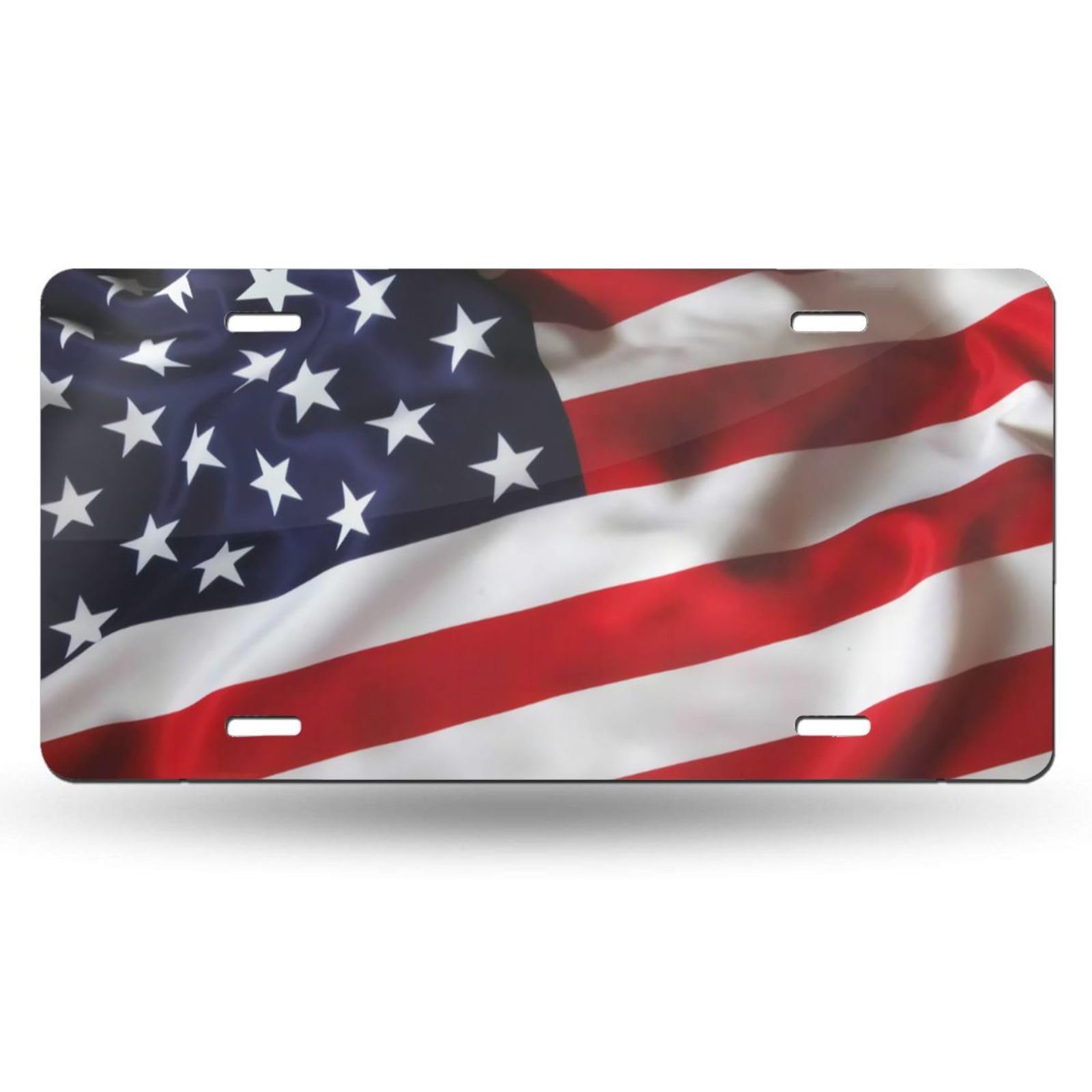 Patriotic American Flag Front License Plate Aluminum Decorative License ...