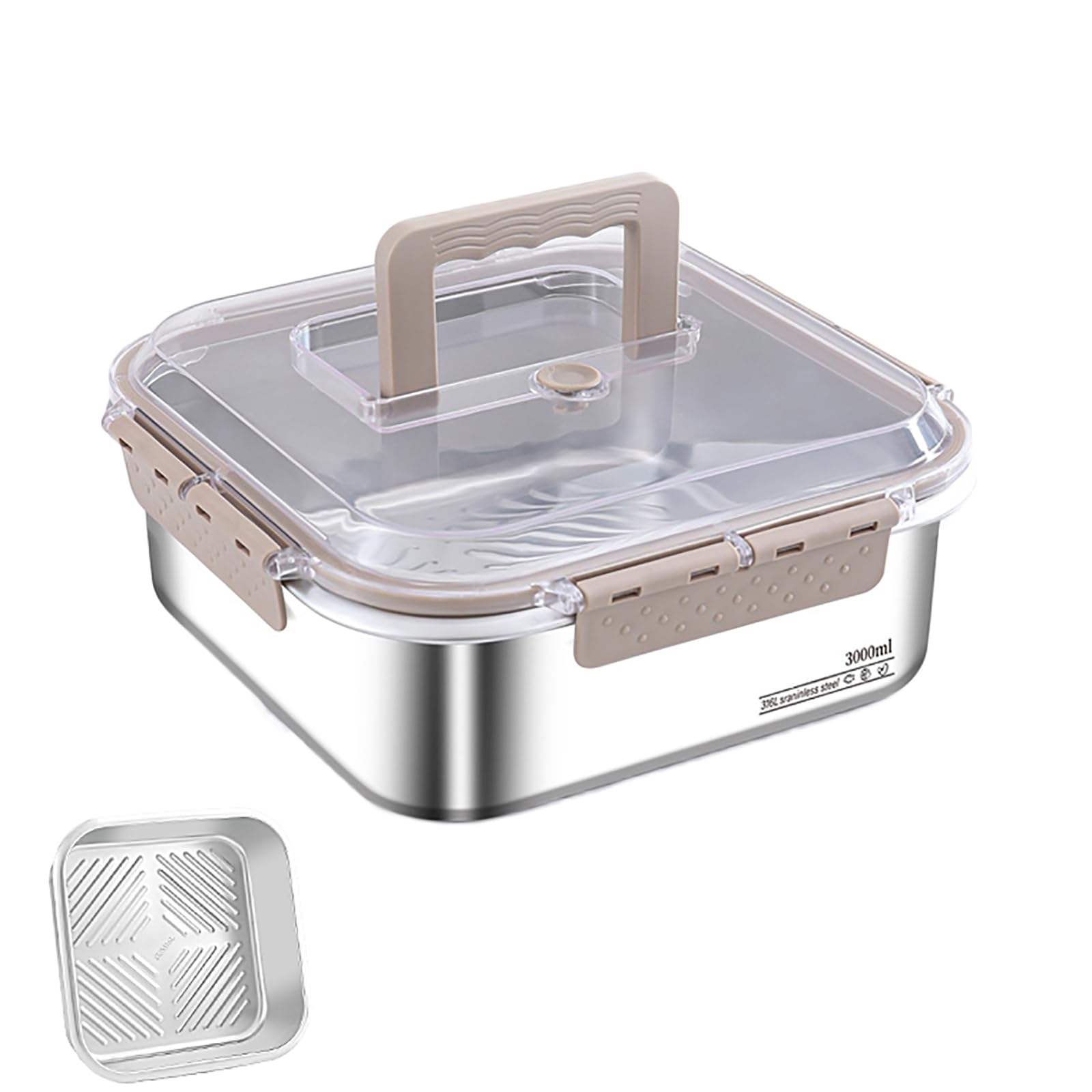 Amazon.com: BKSYCOOL Square 316L Stainless Steel Food Containers with ...