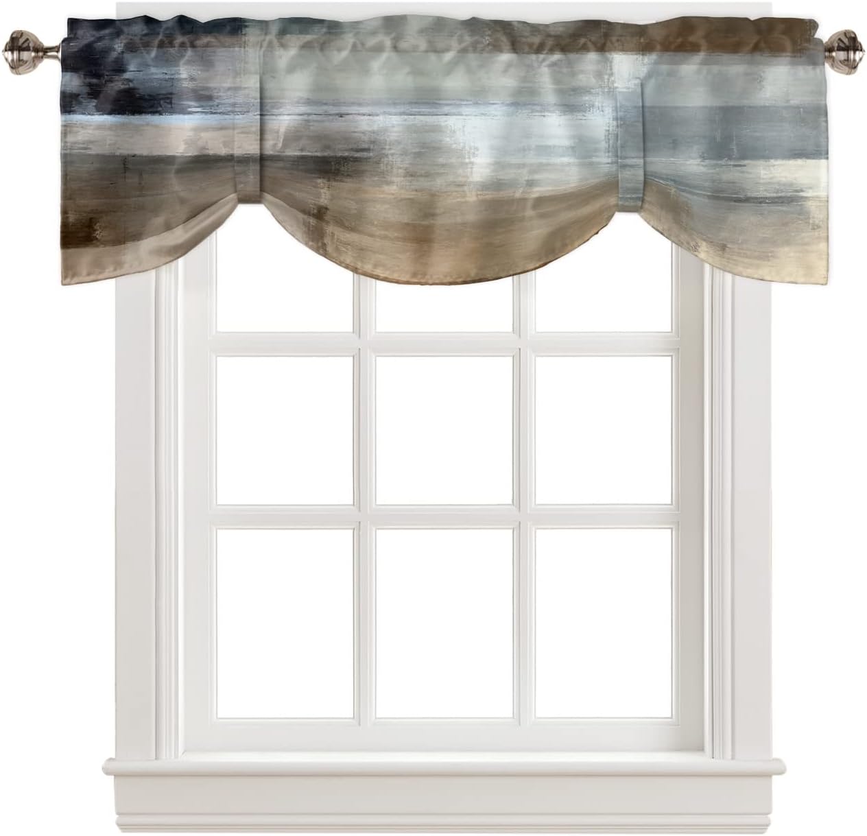 Amazon.com: Brown Graffiti Art Tie Up Valances for Windows Brown Gray ...
