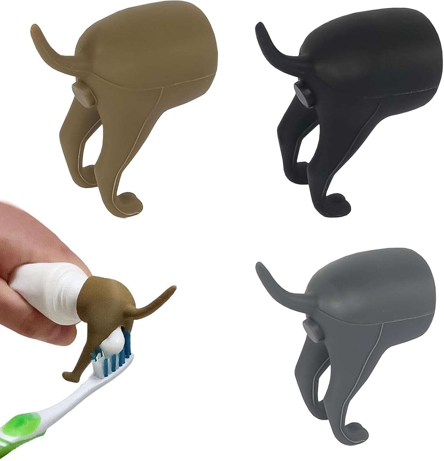 INBOLM Pooping Dog Toothpaste Topper,3Pcs Toothpaste Dispenser Cartoon ...