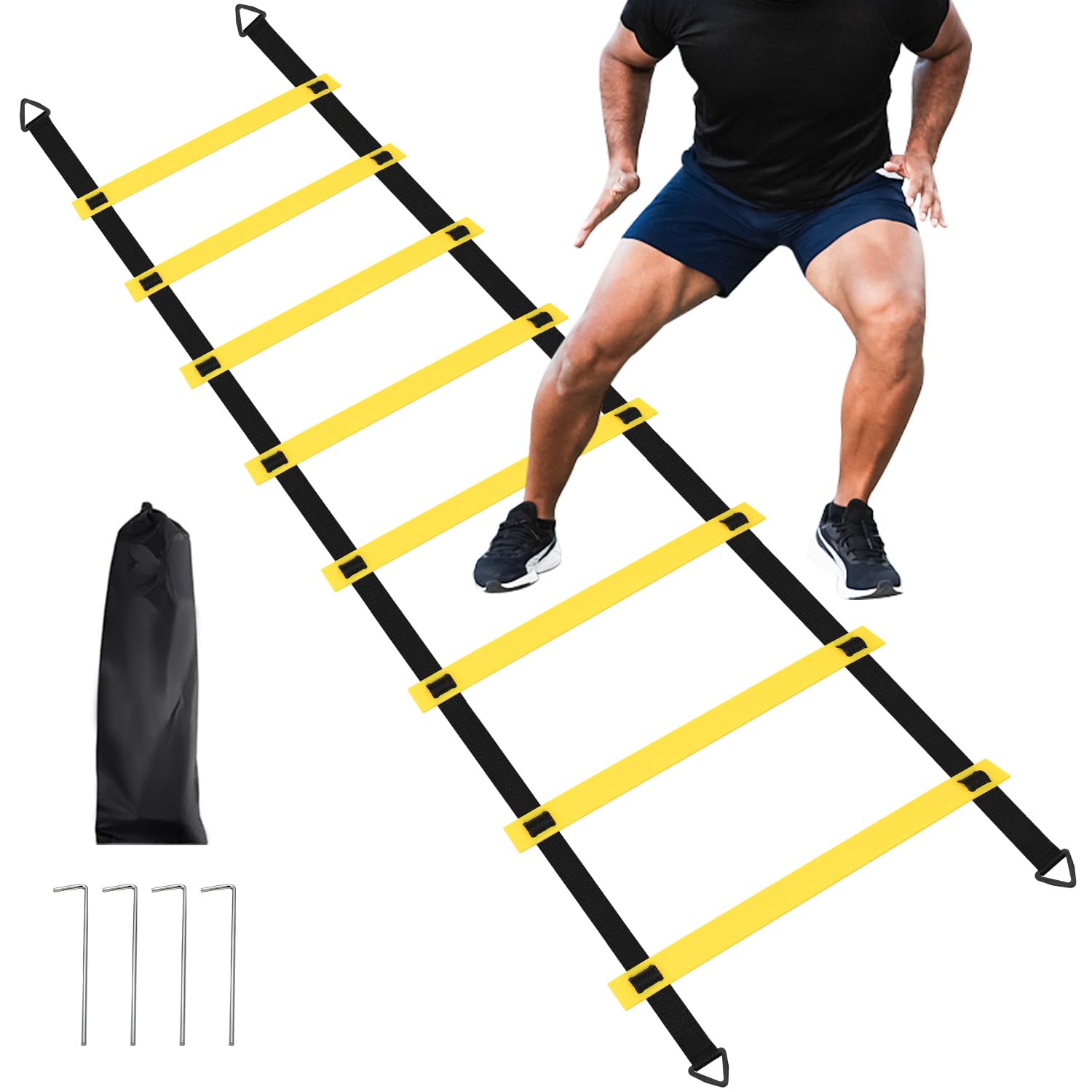 Snapklik.com : 1/2/4 Pack 8 Rungs Agility Ladder Set, Agility Ladder ...