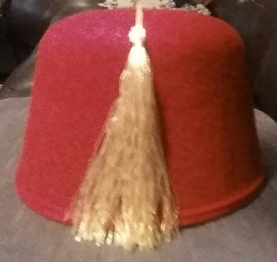 Amazon.com: Kangaroo Red Fez Felt Hat w/ Gold Tassel - Arabian Moroccan ...