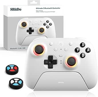 8Bitdo Ultimate 2 Bluetooth Controller (TMR Joystick Update), RGB Fire ...