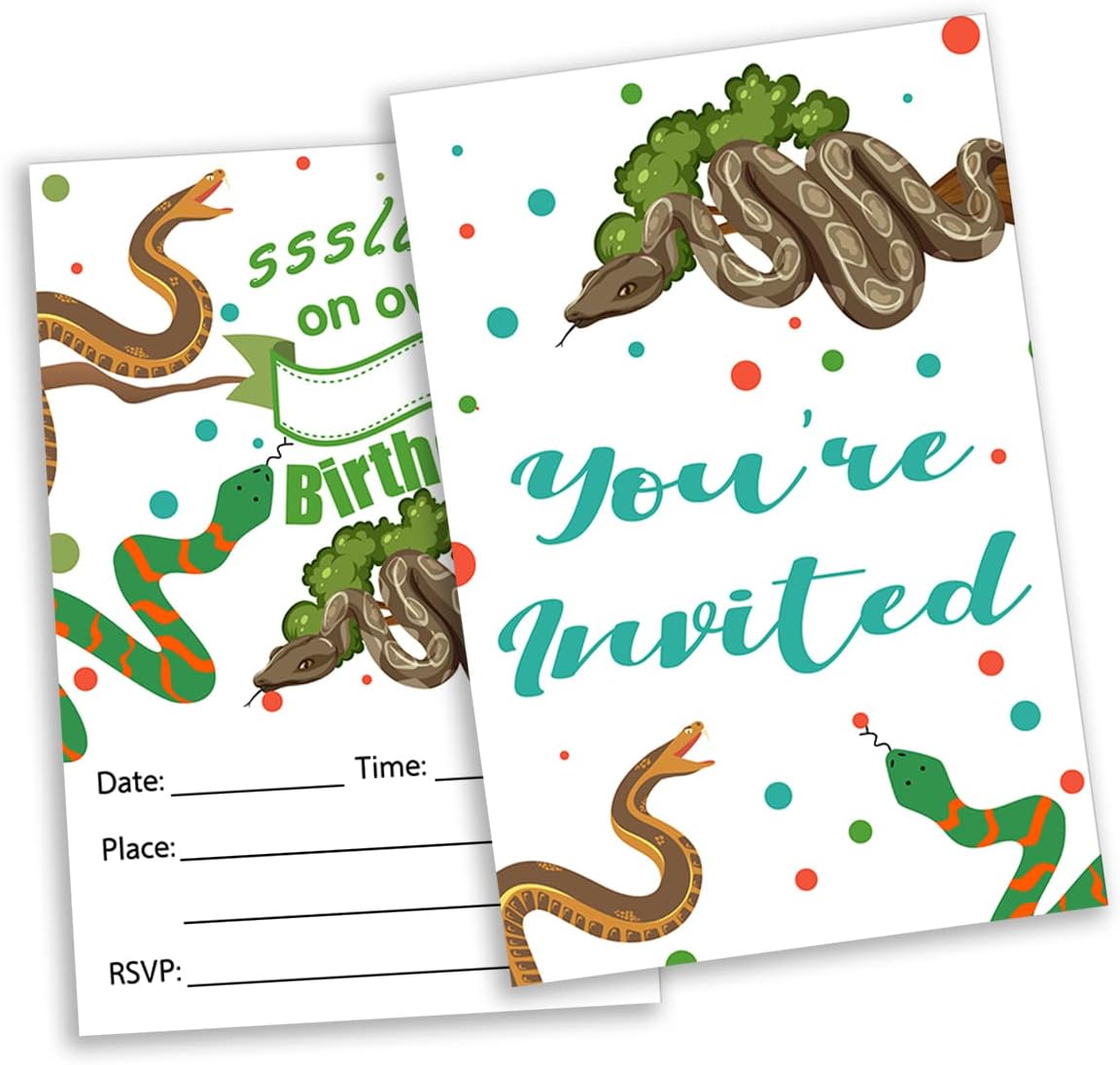 Amazon.com : gaicaak 20 Pack Snake Party Invitations with Envelopes ...