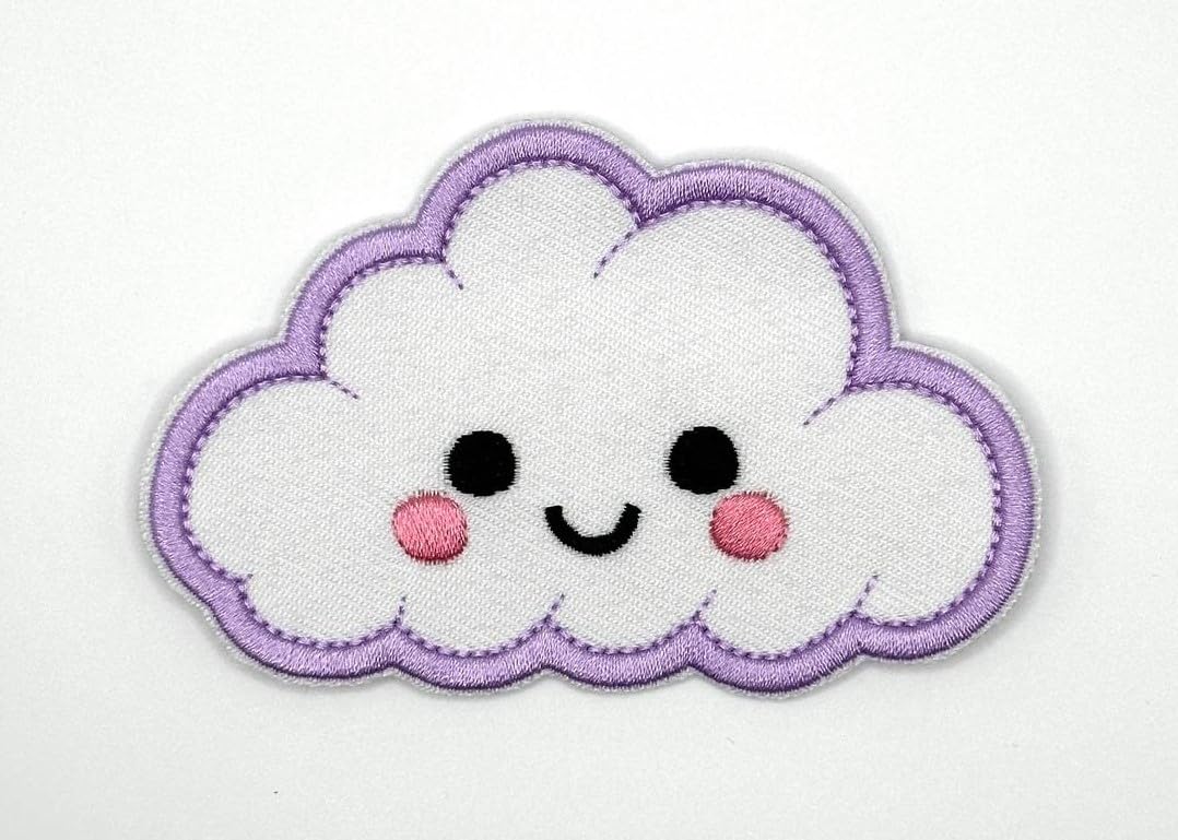 Amazon.com: 3.5" Cloud Patch - Embroidered Iron On Sew On Kids Children ...