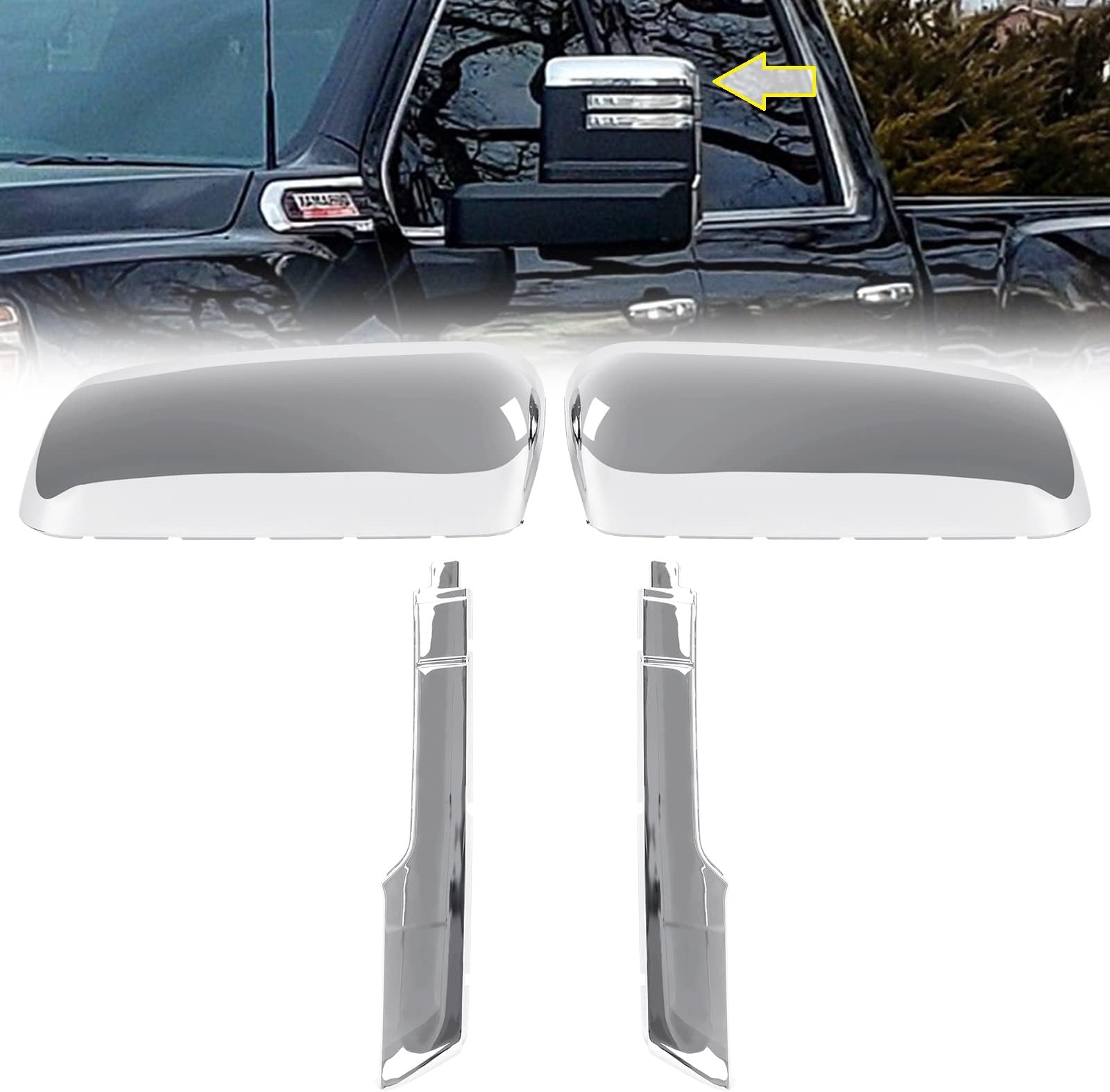Amazon.com: Tow Mirror Caps Replacement for Chevy Silverado GMC Sierra ...