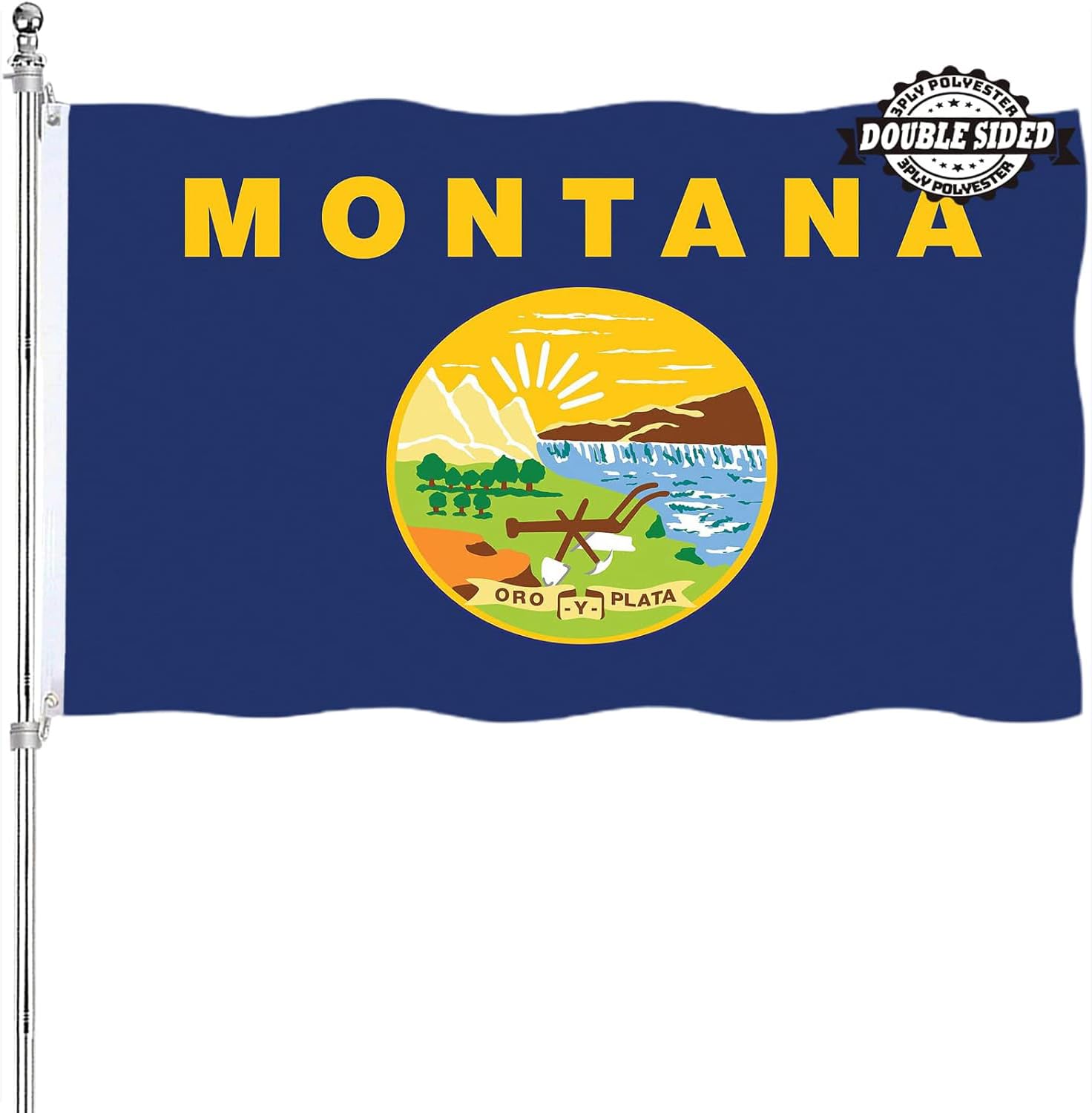 Snapklik.com : Montana State Flag 3x5 Double Sided Outdoor Heavy Duty 3 ...