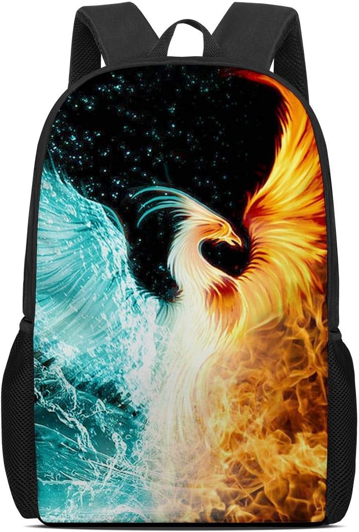 Amazon.com | Amzbeauty Water and Fire Phoenix Printing Backpack Popular ...
