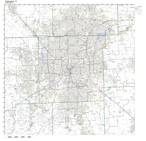 Amazon.com : Indianapolis, IN ZIP Code Map Not Laminated : Prints ...