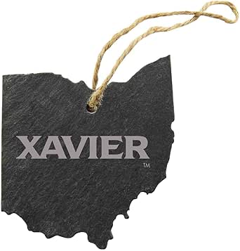 Amazon.com : LXG, Inc. Xavier University|State Shaped Slate Ornament ...