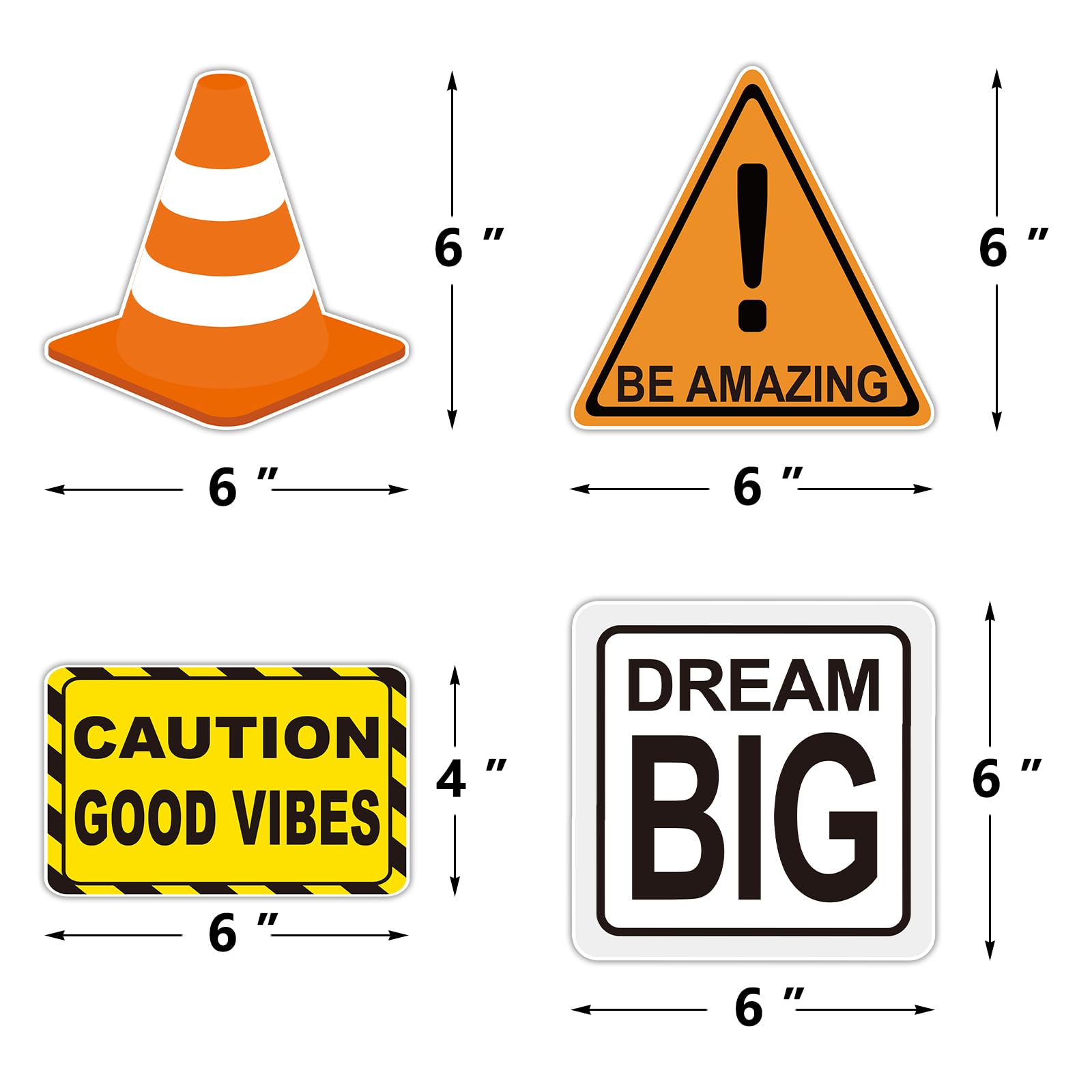 Snapklik.com : 48 Pcs 6" Under Construction Positive Sayings Accents ...