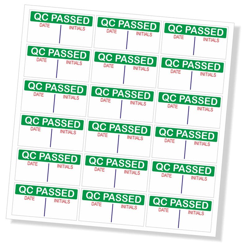 PG Creations Qc Passed Stickers for Quality Check, Small Size 0.75x1.5 ...
