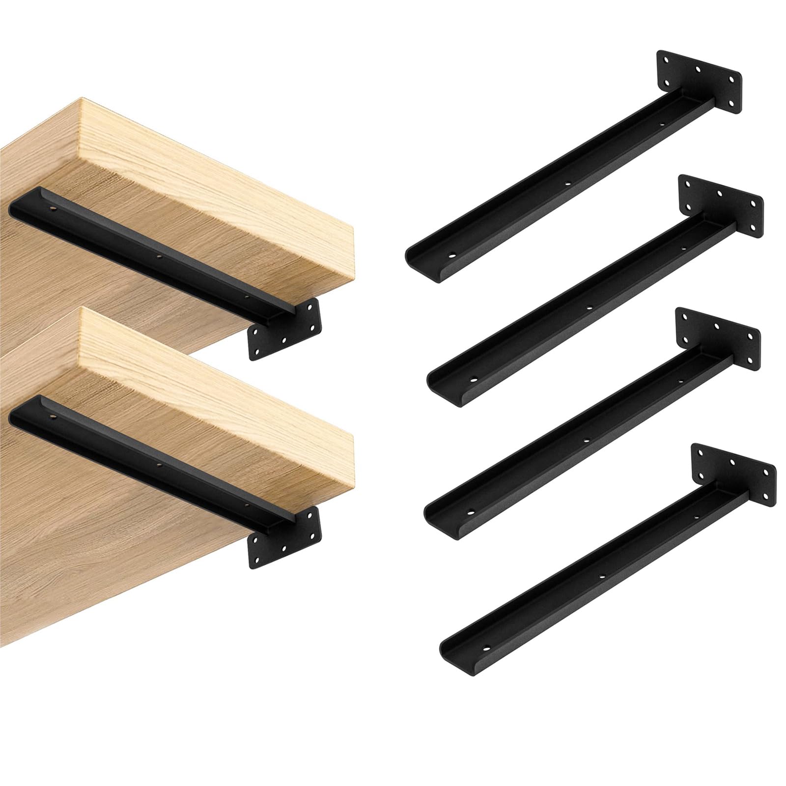 Amazon.com: YZZHAJ 4 Pcs Shelf Brackets,12 Inch Floating Shelf Bracket ...