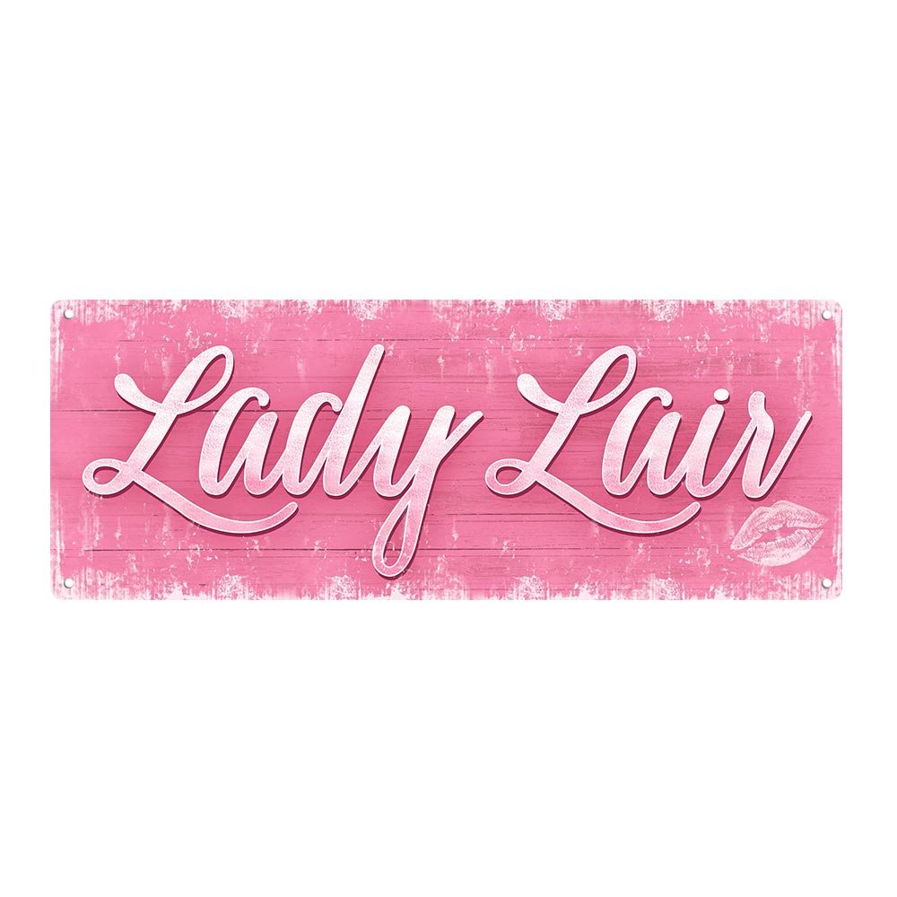Amazon.com: Pink Lady Lair Metal Sign, 4”x12”, Kiss, Lipstick, Woman ...