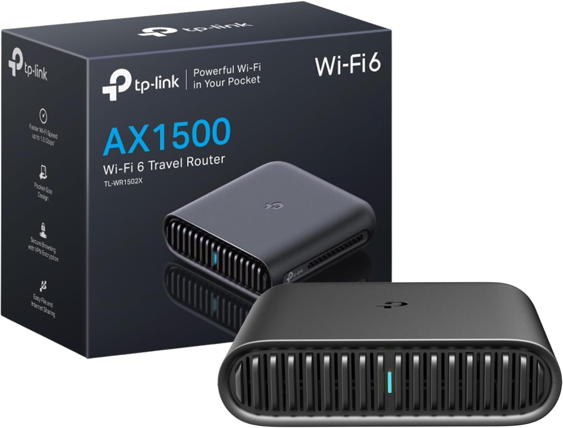 TP-Link TL-WR1502X Portable Router WiFi 6 AX1500Mbps, Mini Travel ...
