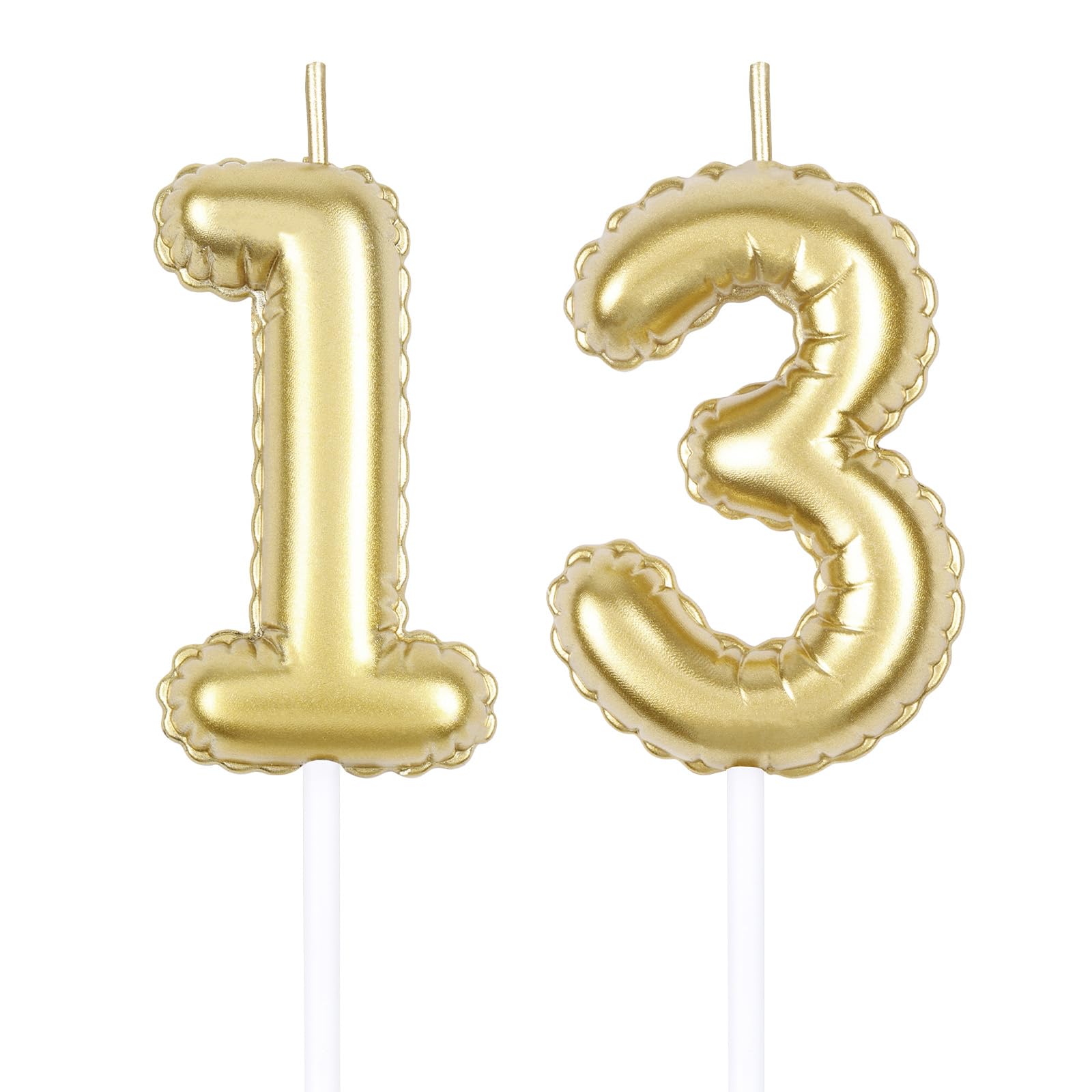 Amazon.com: ZHIHUI Gold Number Birthday Candles Decorations, Gold ...