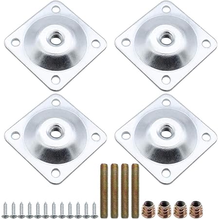 DOITOOL 4pcs plaques de montage coudées pour pieds de meubles plaques ...