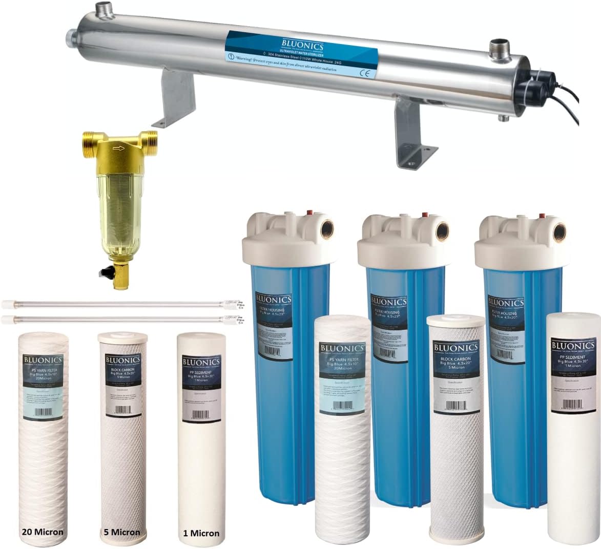 Aquaboon 20" 3 Stage Whole House Water Filtration System with Big ...