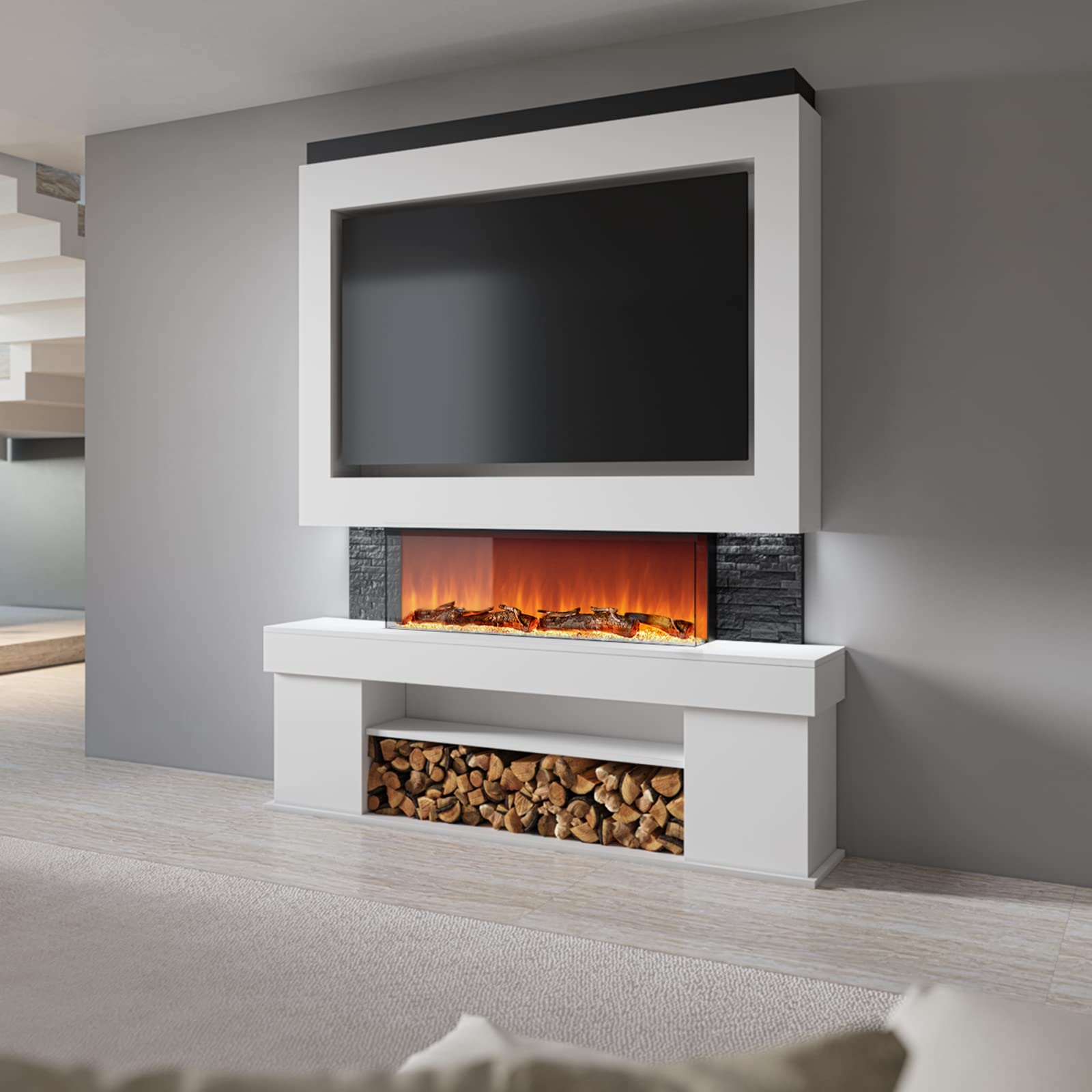 Pre Built Fireplaces DIY Built In Electric Fireplace