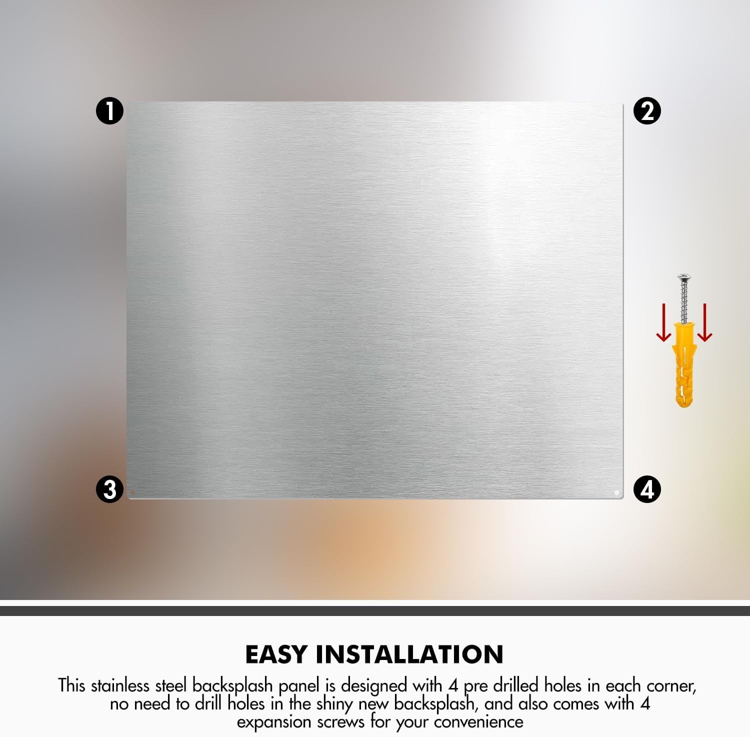 Snapklik.com : Micmi 24" X 28" Stainless Steel Stove Backsplash ...