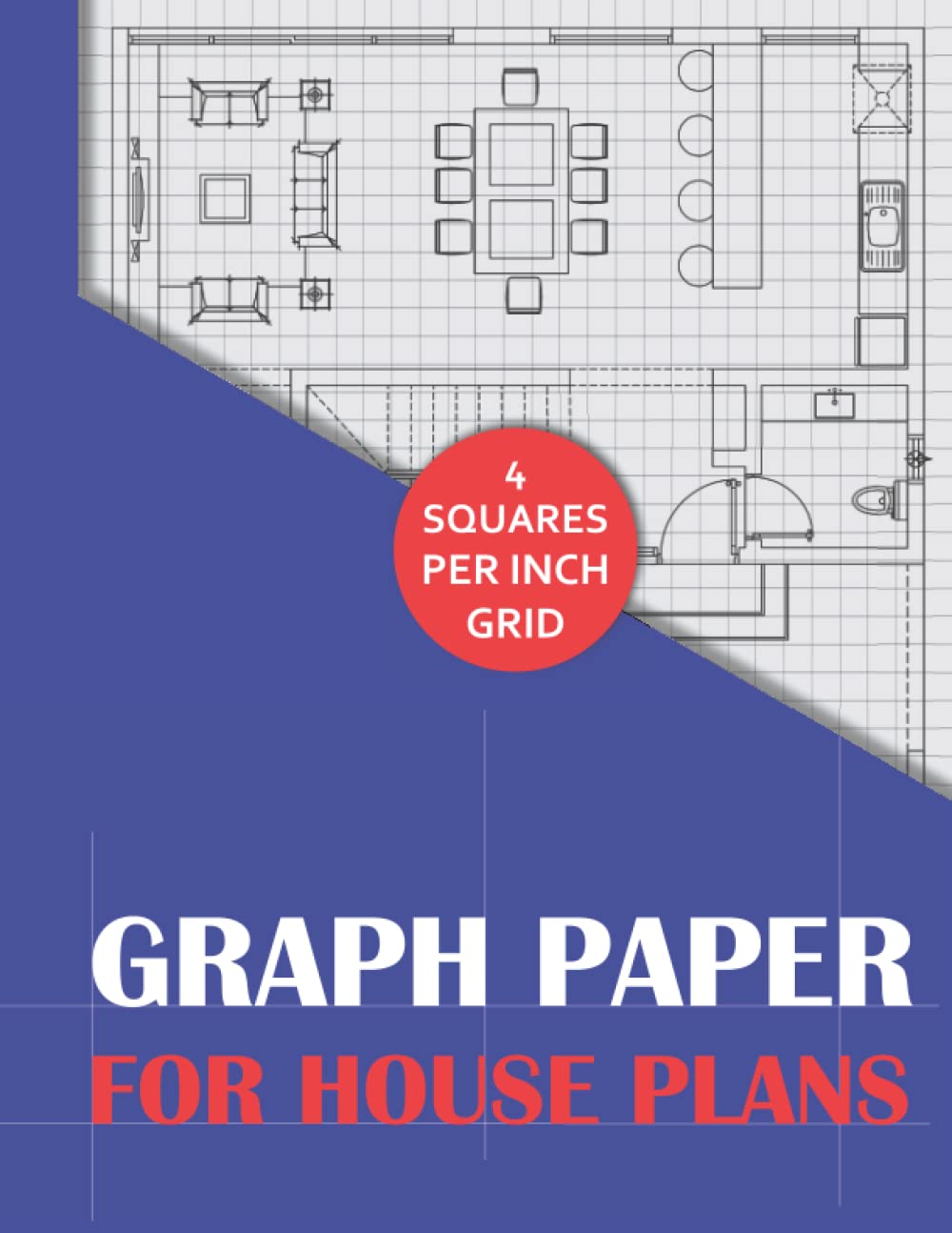Amazon.com: Graph Paper for House Plans Four Squares Per One Inch ...