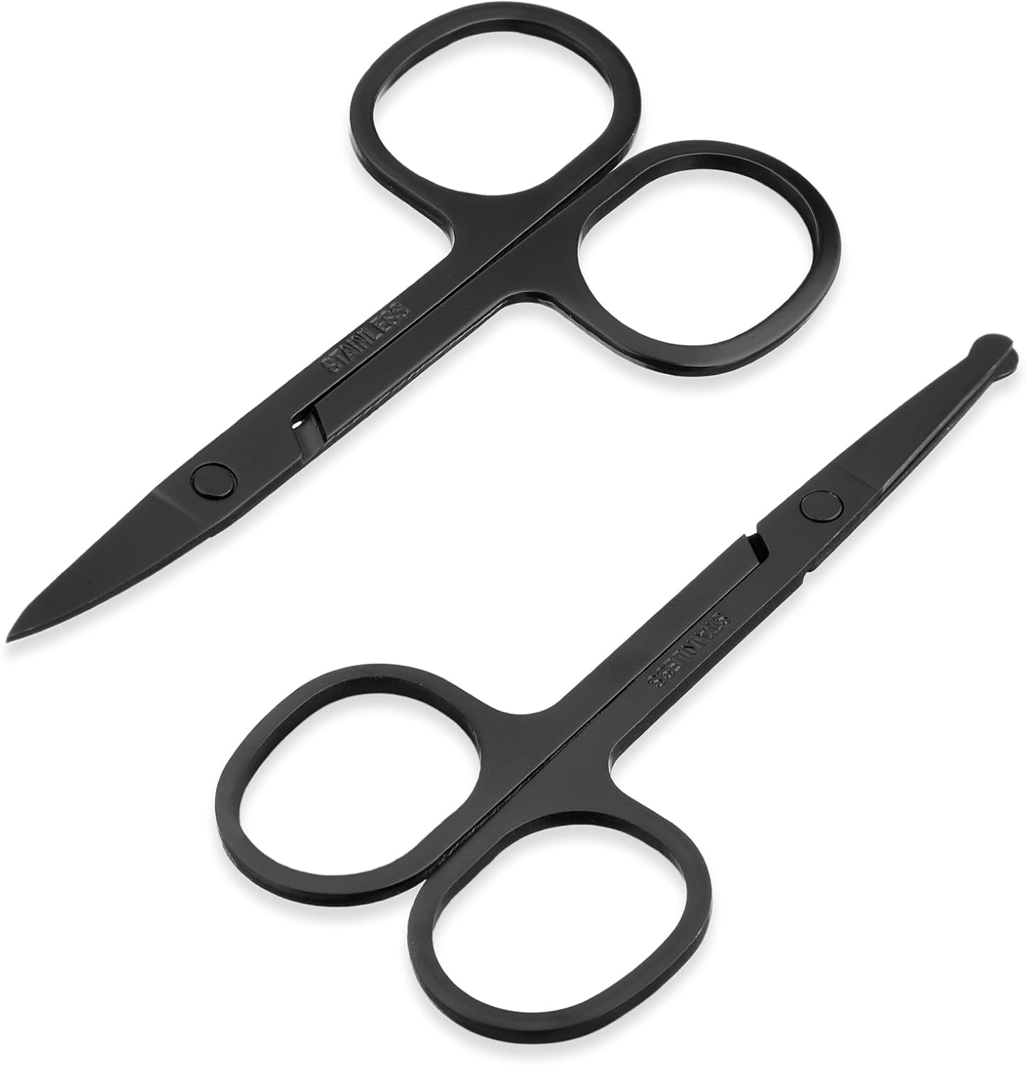 Amazon.com: Lusofie 2 Count Black Stainless Steel Compact Facial Hair ...