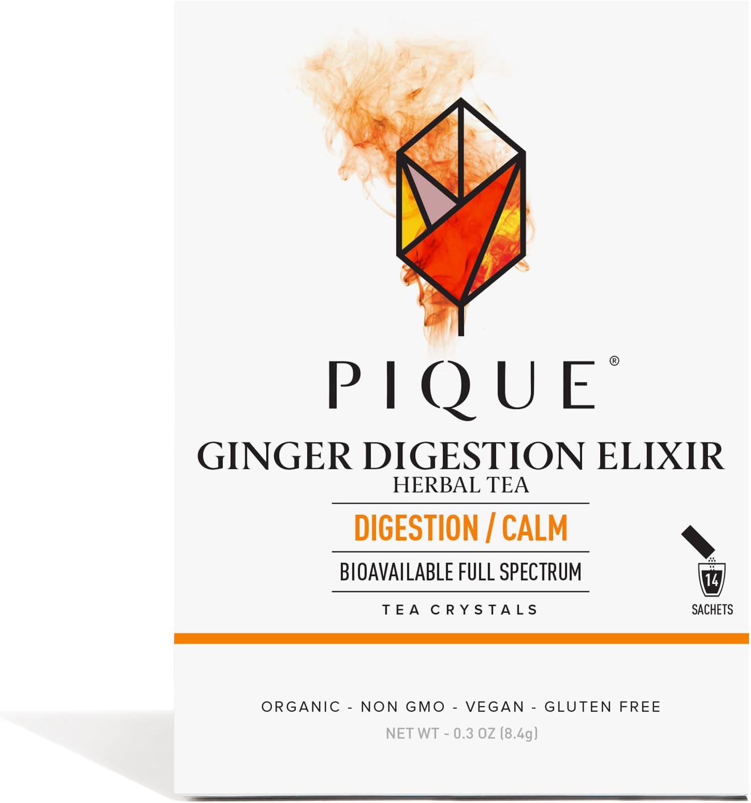 Amazon.com : Pique Organic Ginger Digestion Elixir - Caffeine-Free Herbal Tea, Support Healthy ...