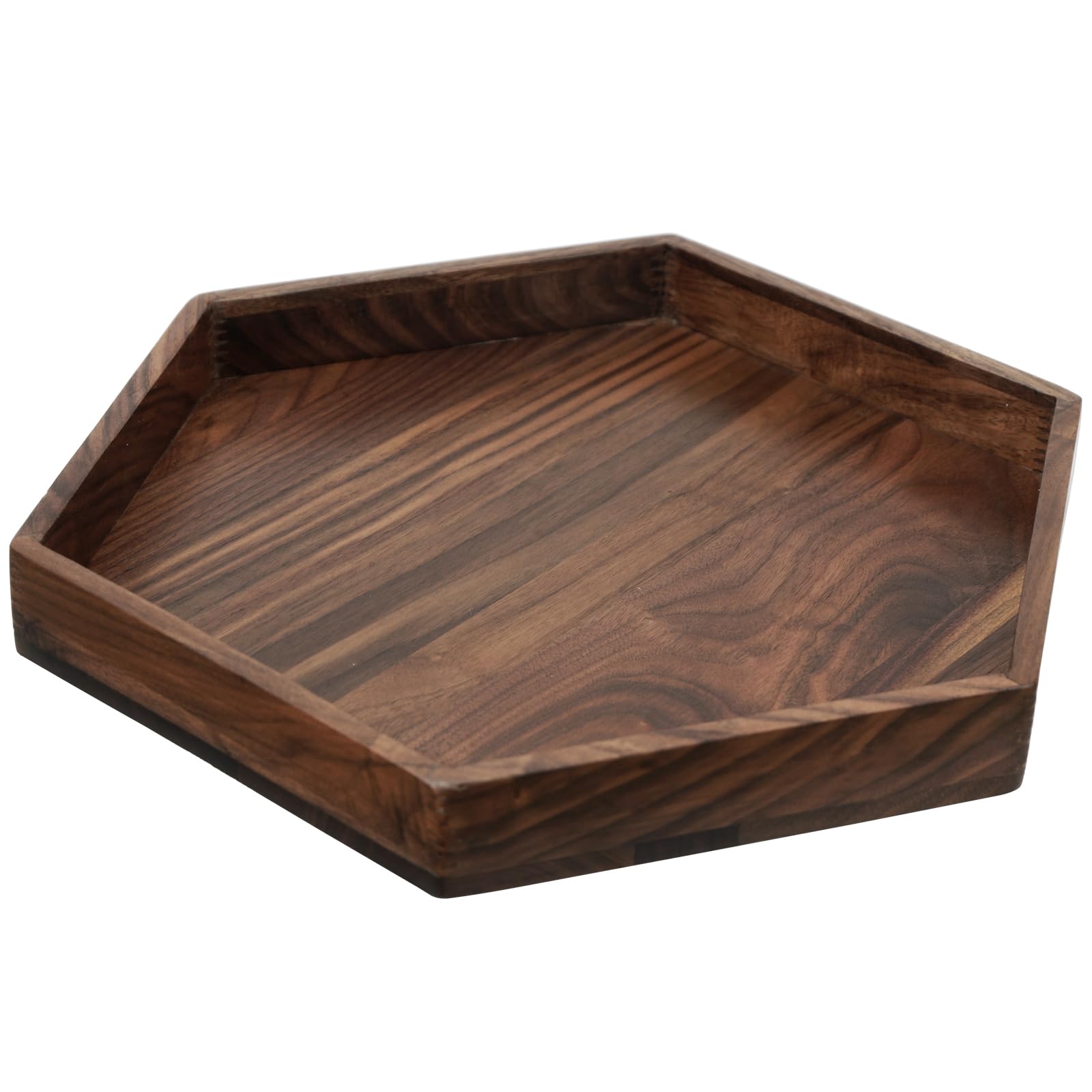 Amazon.com: MAGIGO 12 Inches Small Hexagonal Black Walnut Wood Ottoman ...