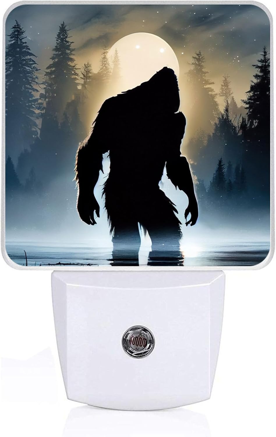 GANTINIR Funny Bigfoot Sasquatch Night Light, Plug-into Forest Moon ...