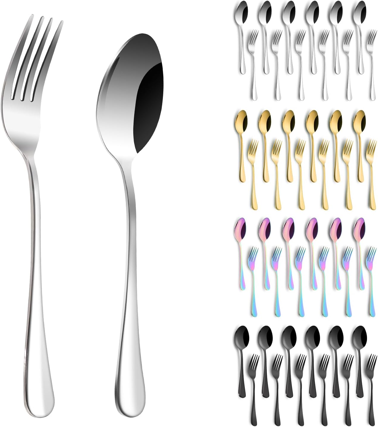 Amazon.com | 12 Pieces Rainbow Forks and Spoons Set for 6, KITWARE ...