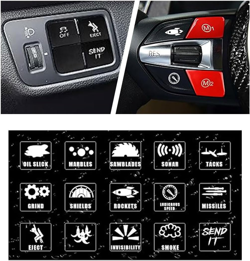 Amazon.com: Novelty Stickers Labels for Car or Truck Unused Button ...