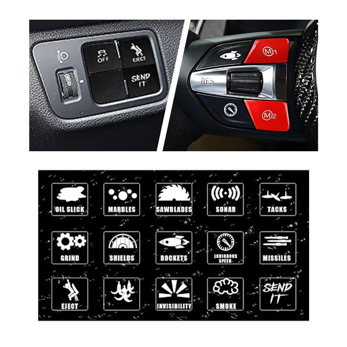 Amazon.com: Novelty Stickers Labels for Car or Truck Unused Button ...