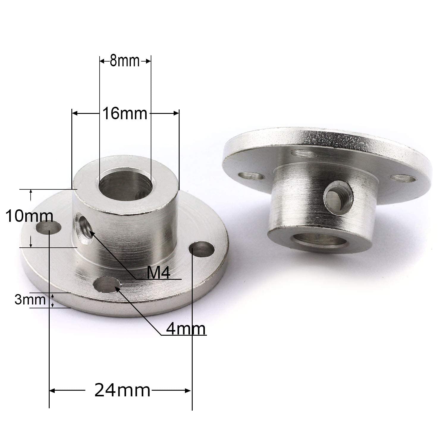 Snapklik.com : 2-Pack 8mm Flange Shaft Coupling High Hardness Metal ...