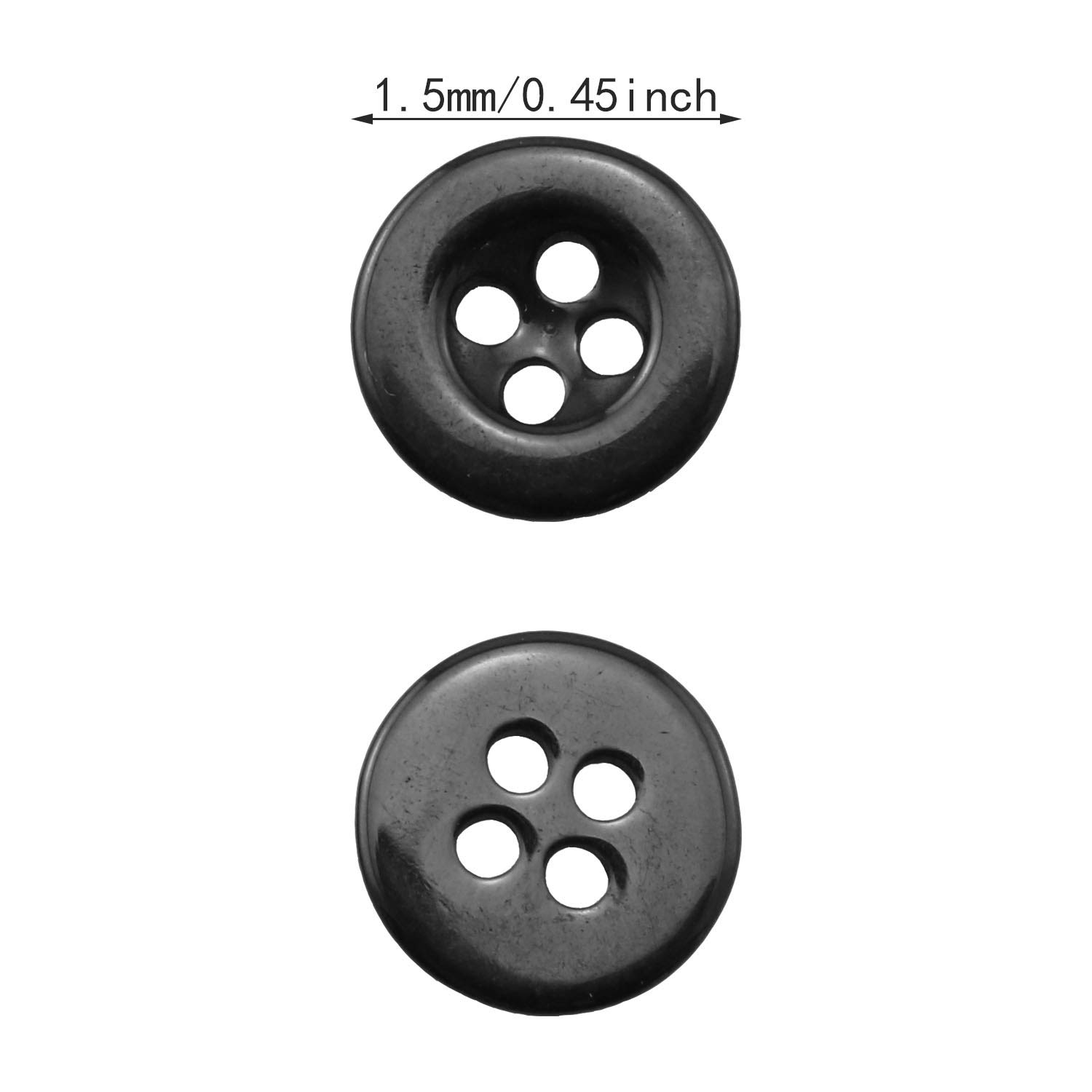 Wholesale Resin Buttons 100Pcs 10mm Black Resin Buttons - 4 Hole Sewing ...