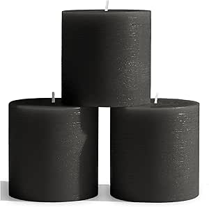 Amazon.com: CANDWAX 3x3 Pillar Candle Set of 3 - Decorative Rustic ...