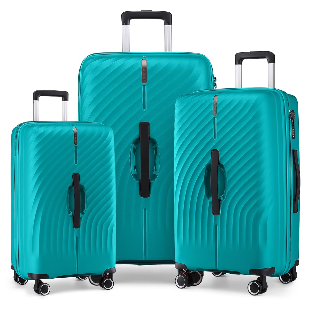 LARVENDER Trunk Spinner Luggage Sets 3 Piece (20/25/30)" PP Hardside ...