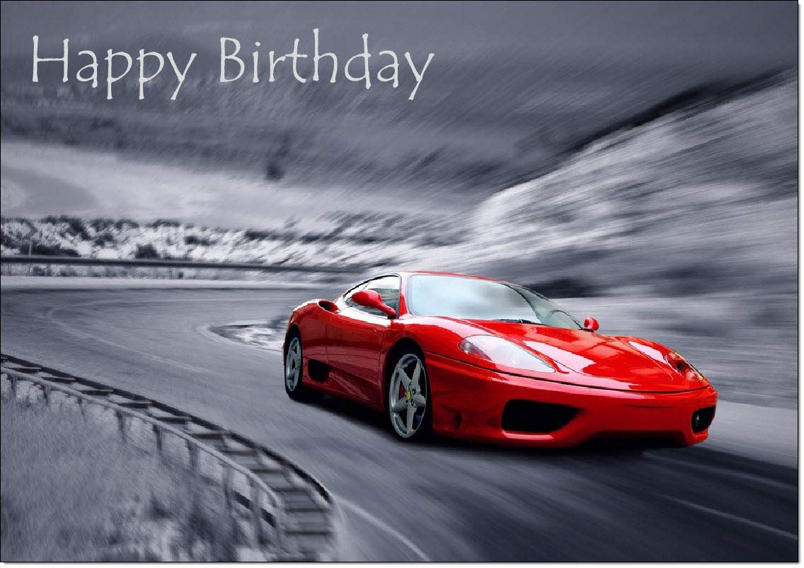 Happy Birthday Masculine Car Happy Birthday Car Pink Sport Car Flowers