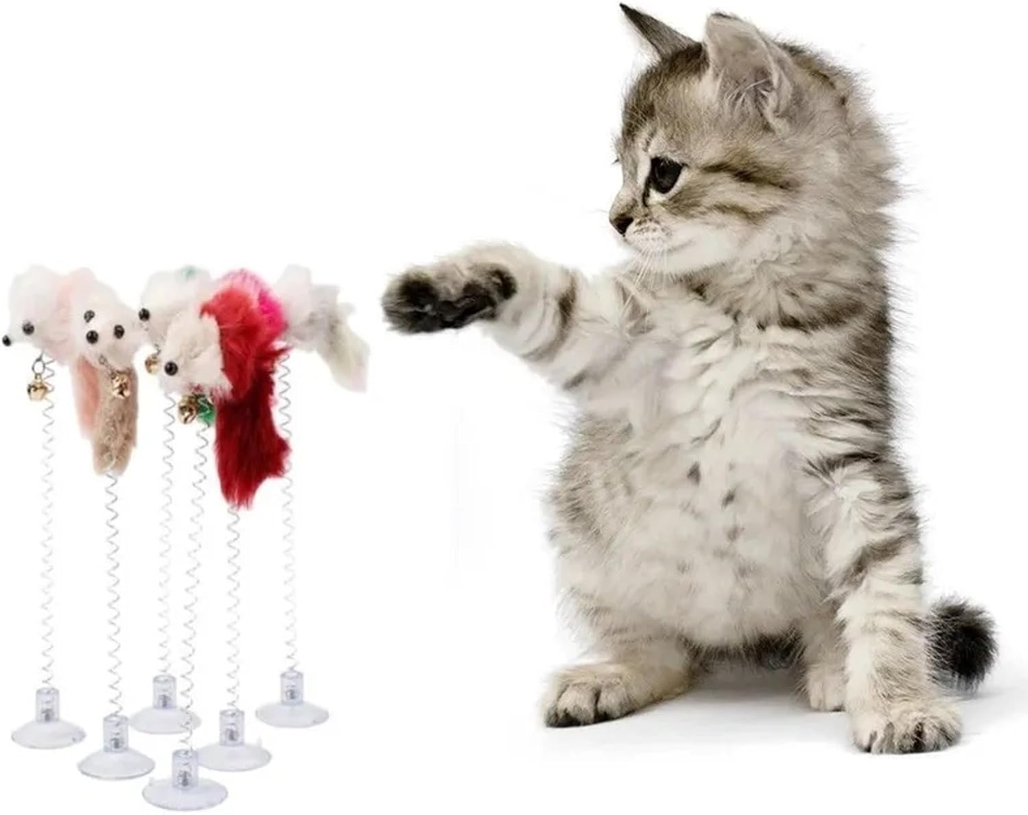 Amazon.com : Cat Wand Toy, Pet Cats Kitten Funny Spring Suction Cup ...