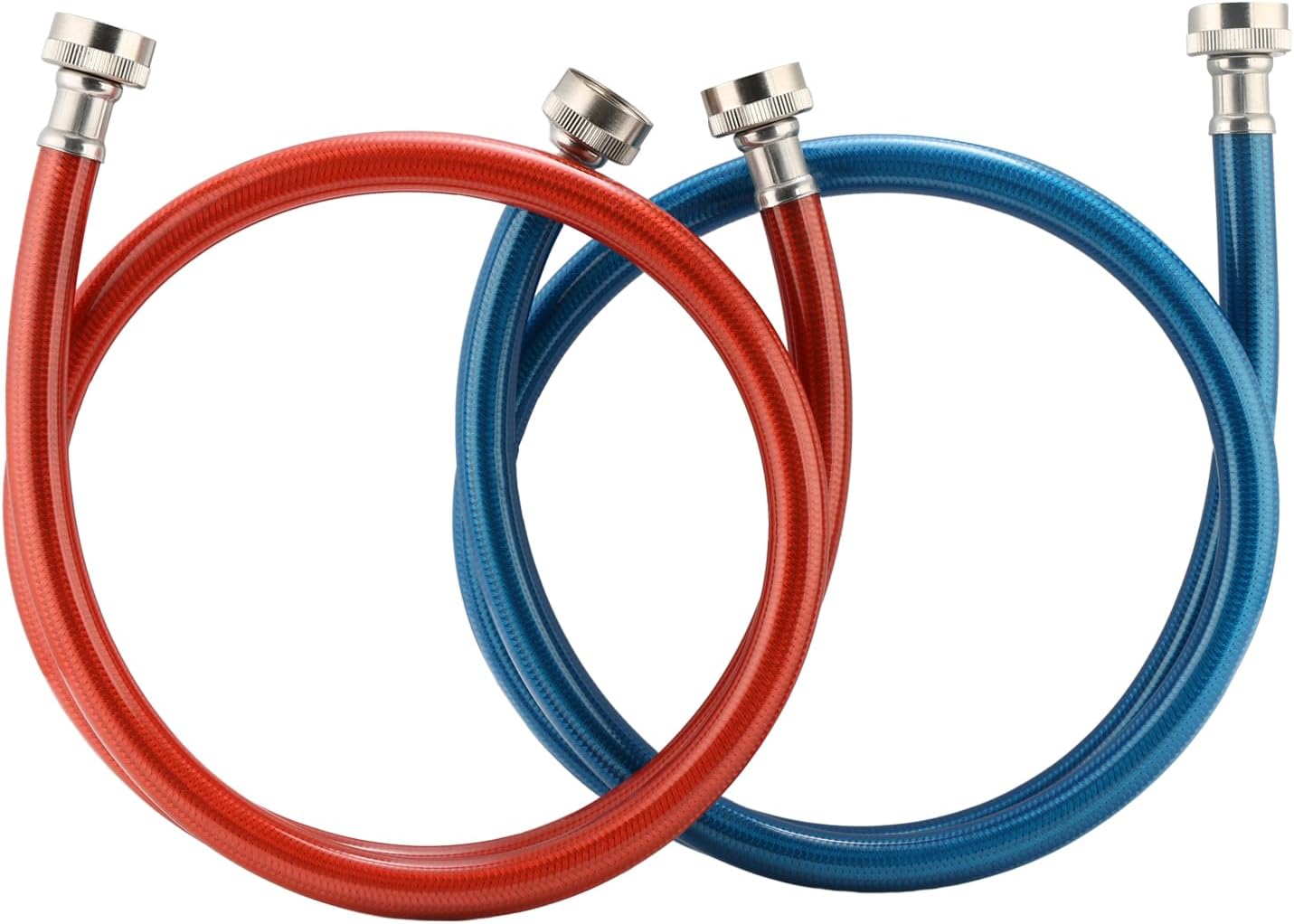 Watflow Stainless Steel Washing Machine Hoses Wrapped in PVC, Burst ...