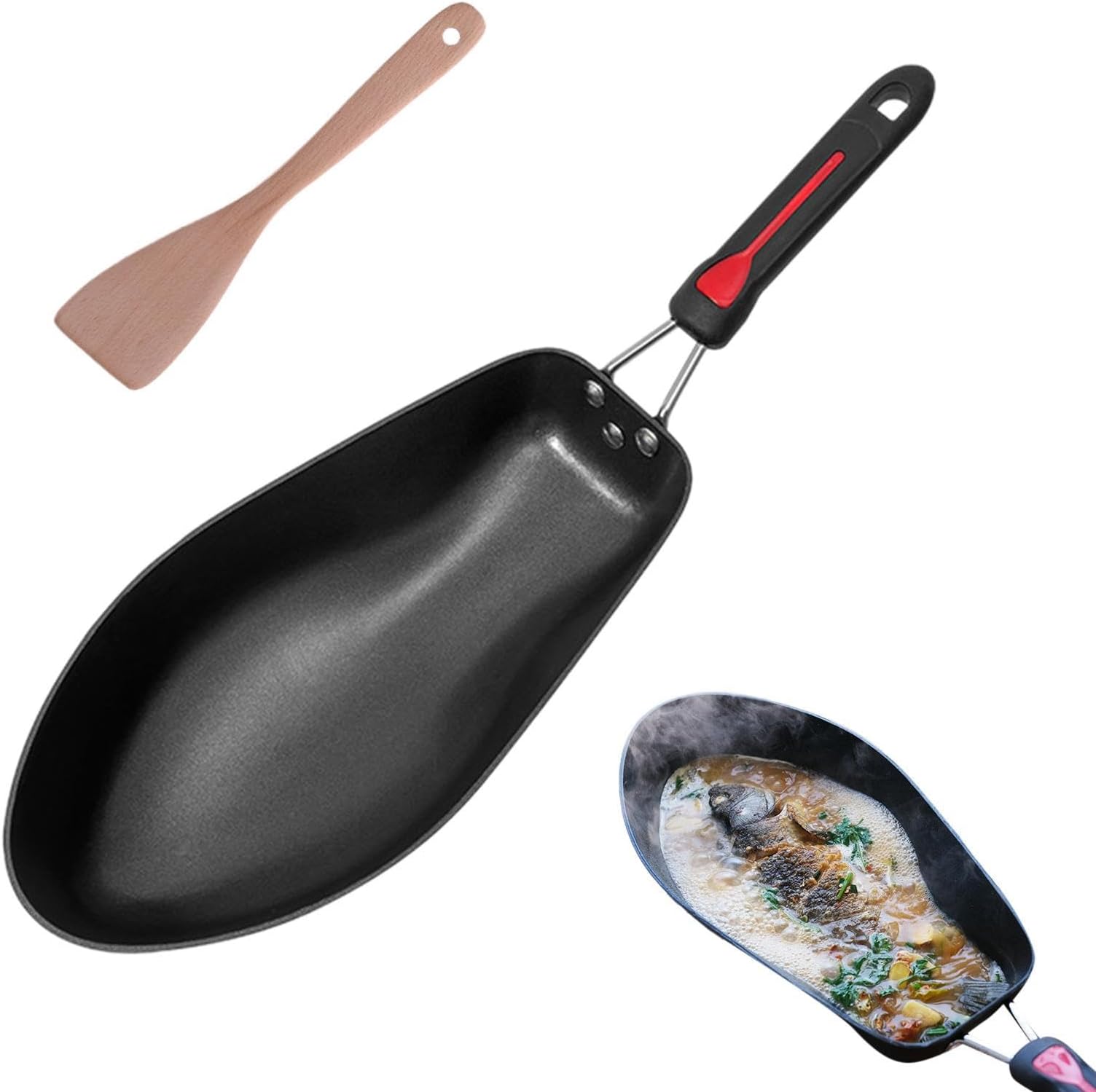 Amazon.com: EEASSA Fish Shape Non-Stick Oval Shaped Frying Pan ...