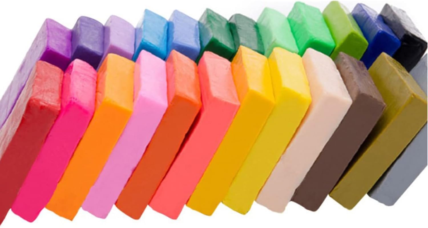 Argila de polímero de bloco pequeno de 24 cores, kit de argila colorida ...