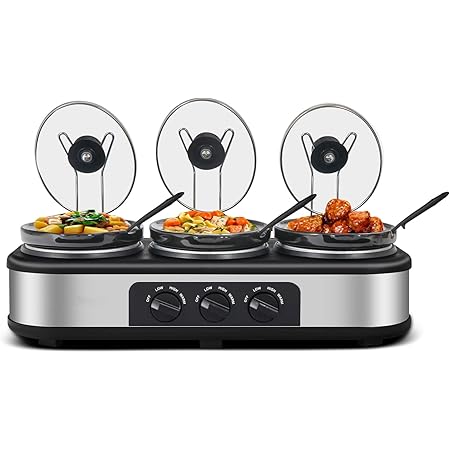 Amazon.com: TRU Triple Buffet Server, 3 2-1/2-qt Removable Inserts ...