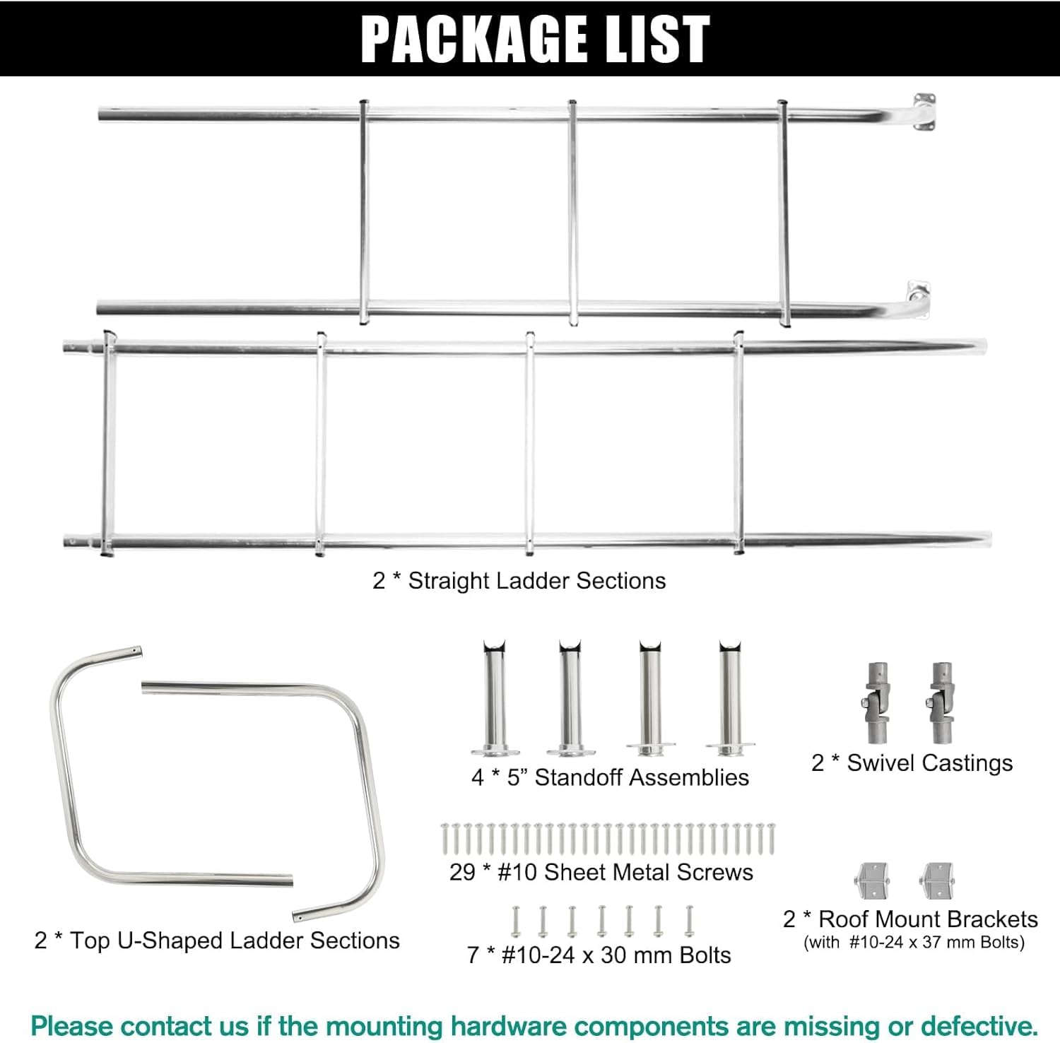 Snapklik.com : Universal Exterior RV Ladder, 7.6FT-8.4FT Aluminum ...