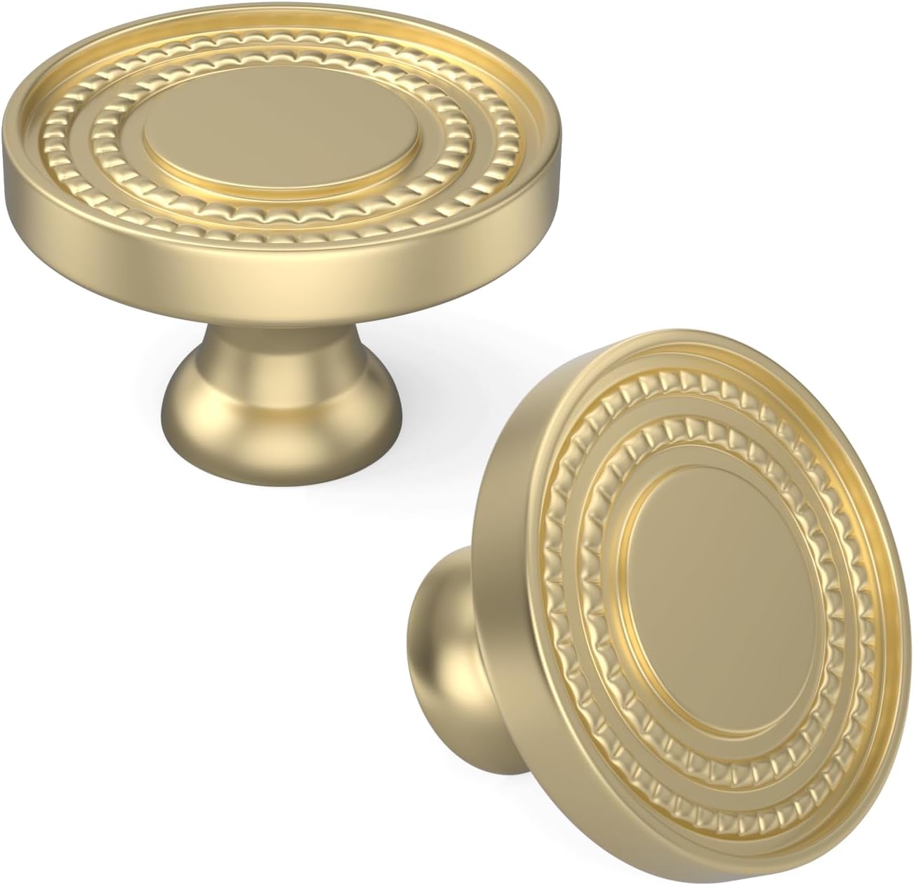 Leulan Gold Knurled Cabinet Knobs - Brass & Zinc Alloy Dresser Knobs ...
