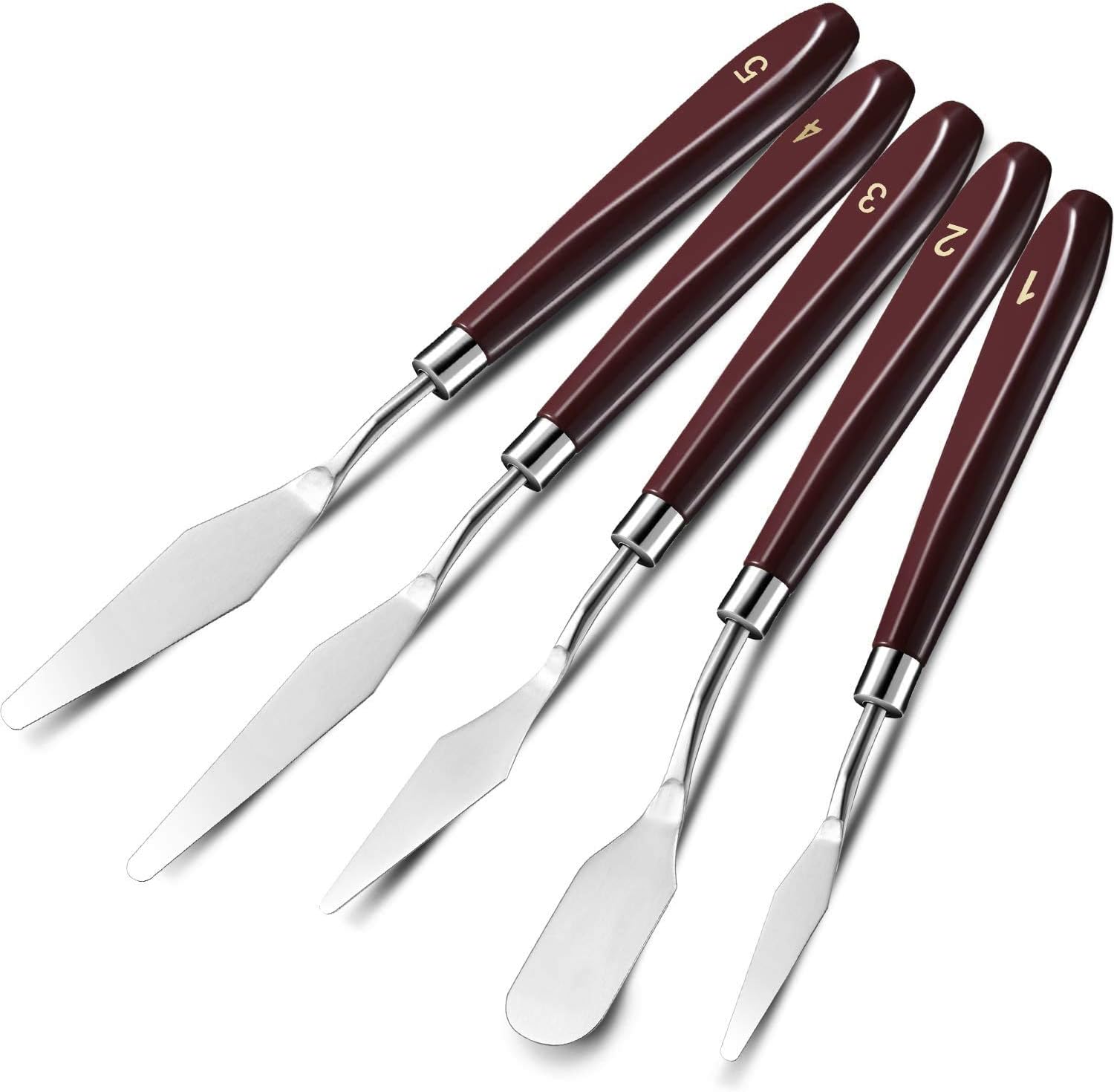5PCS Painting Knife Set, Professional Stainless Steel Acrylic Oil ...