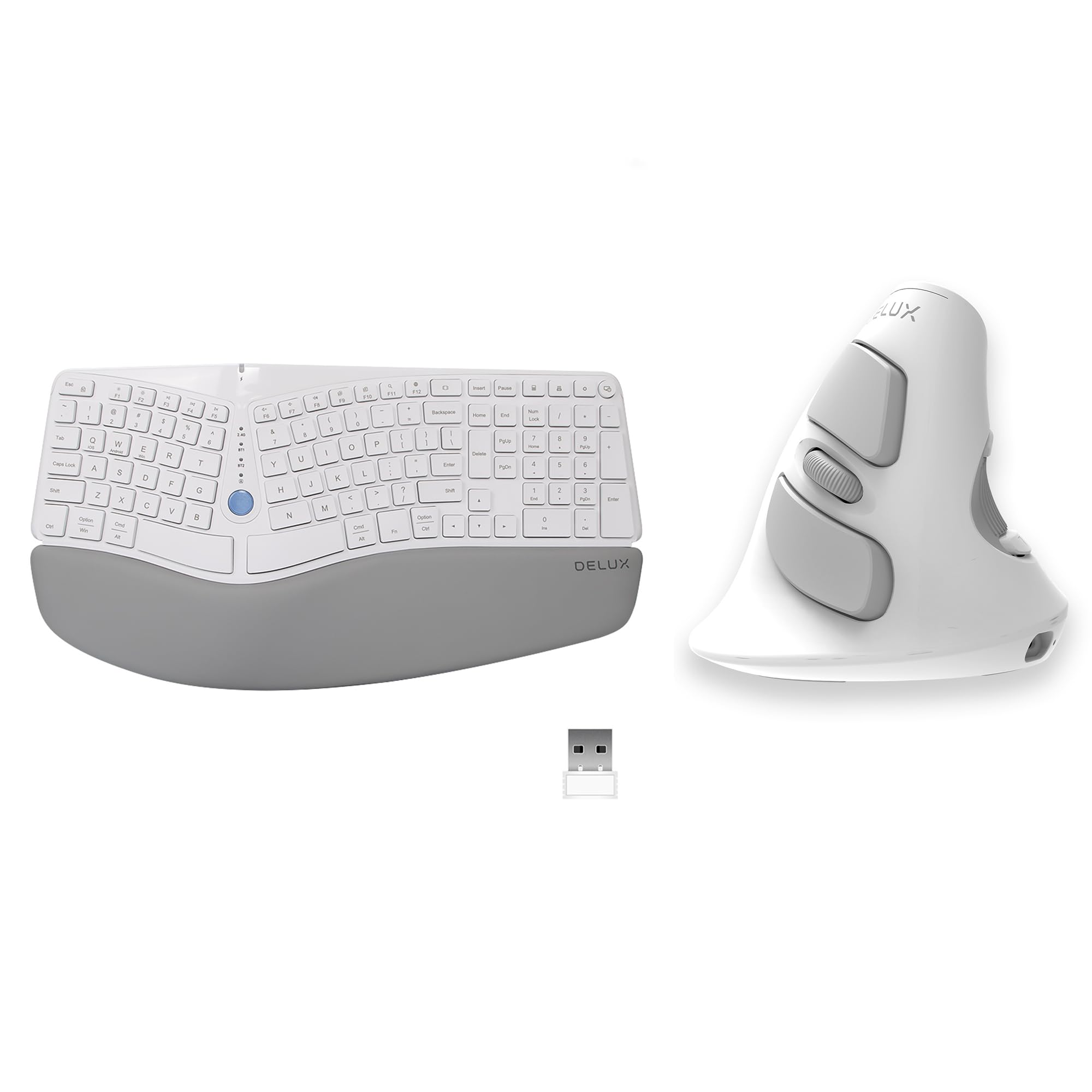 Amazon.com: DeLUX Wireless Ergonomic Keyboard and Mouse Combo (GM901D ...