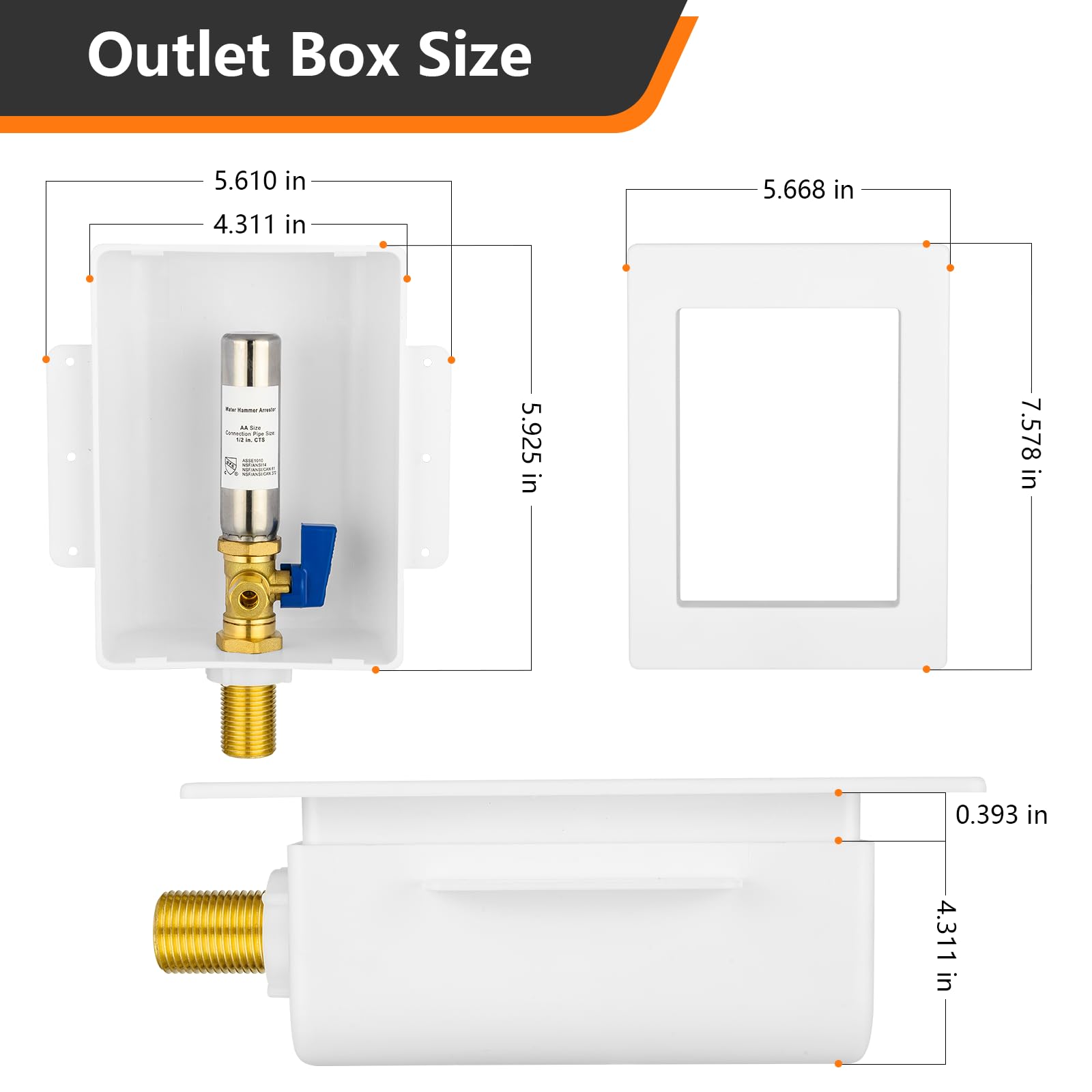Snapklik.com : HeSun Sweat Ice Maker Outlet Box,Inlet 1/2 Inch MIP X ...