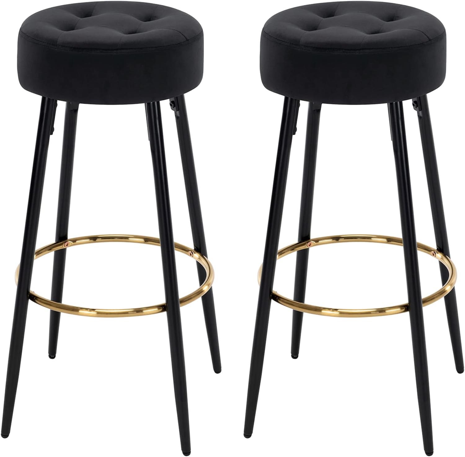 Amazon.com: Ball & Cast Modern Metal Frame Round Bar Stools 24 inch ...