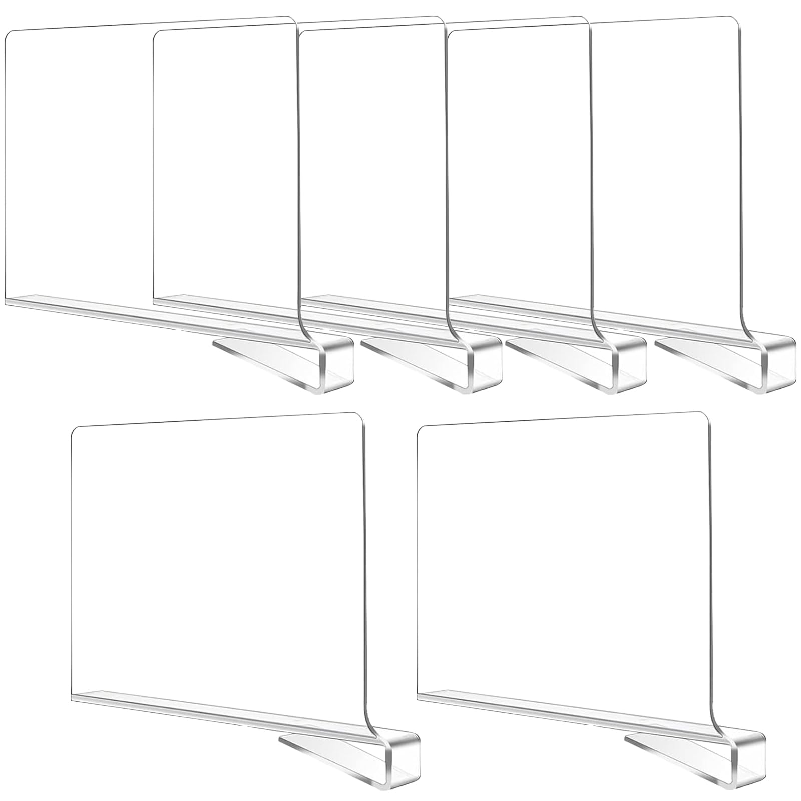 6Pcs Shelf Dividers - Acrylic Shelf Dividers for Wardrobe, Wardrobe ...